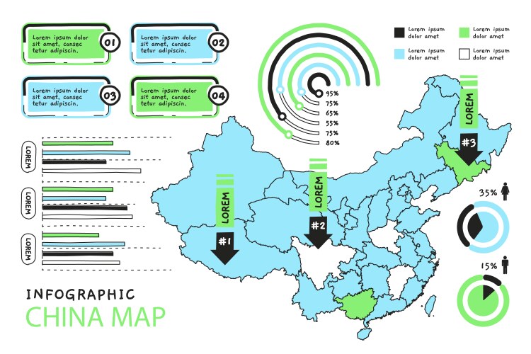 Hand drawn maps infographics Royalty Free Vector Image