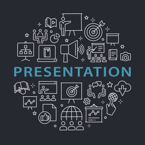 Presentation icon set Royalty Free Vector Image