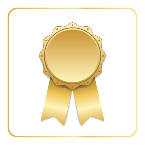Gold seal award ribbon on white background Vector Image