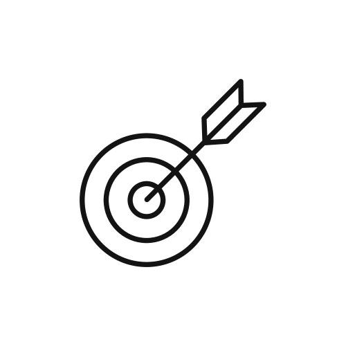 Bullseye icon set purpose aim goal or target Vector Image