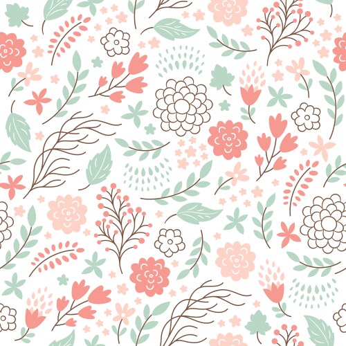 Golden art flowers seamless pattern background Vector Image