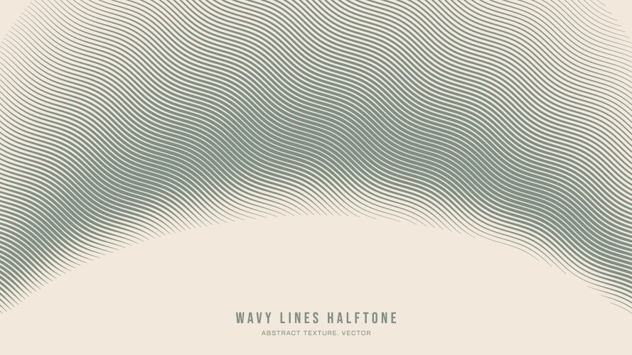 Linear half tone pattern smooth wavy line border Vector Image