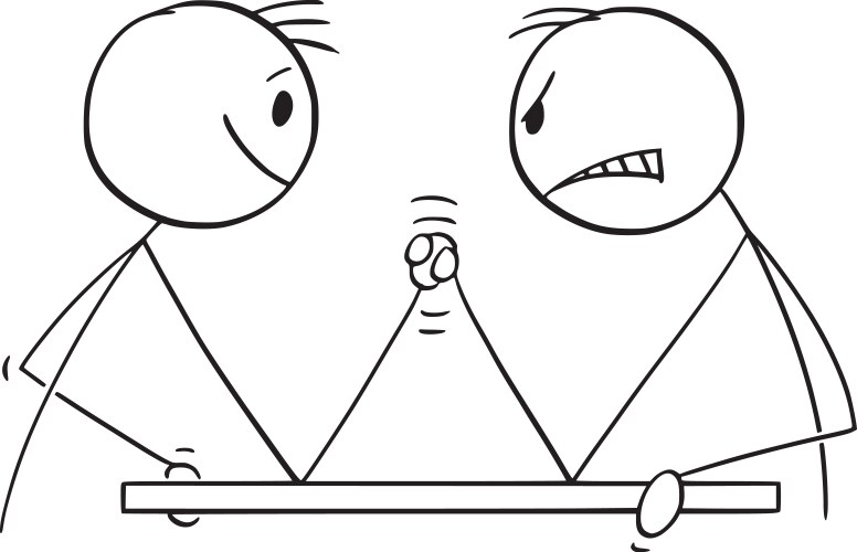 Cartoon two angry men arguing or fighting Vector Image