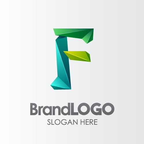 Brand logo check mark template 3d shape low poly Vector Image