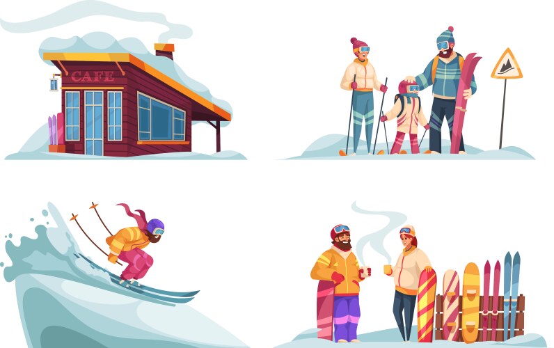 Ski resort icons Royalty Free Vector Image - VectorStock