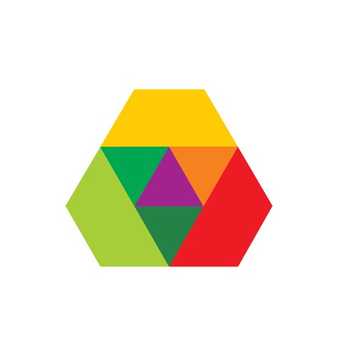 Photon prism color logo icon Royalty Free Vector Image