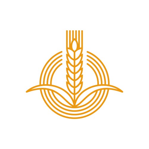 Agriculture icons with wheat rye cereal ears Vector Image