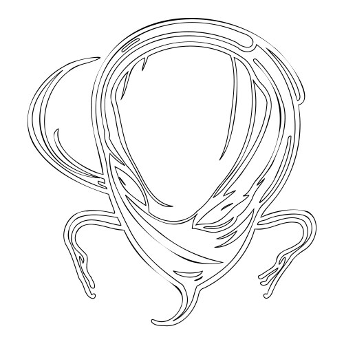 Alien outline sketch Royalty Free Vector Image