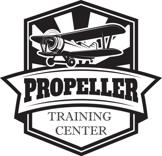 Aviation training center emblem template Vector Image