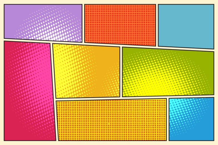 Comics book background in different colors blank Vector Image
