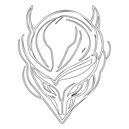 Alien outline sketch Royalty Free Vector Image