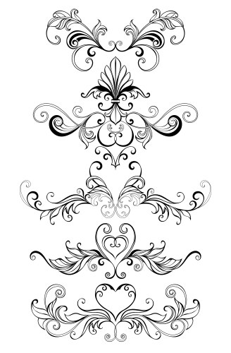 Symmetrical gold frame scroll Royalty Free Vector Image