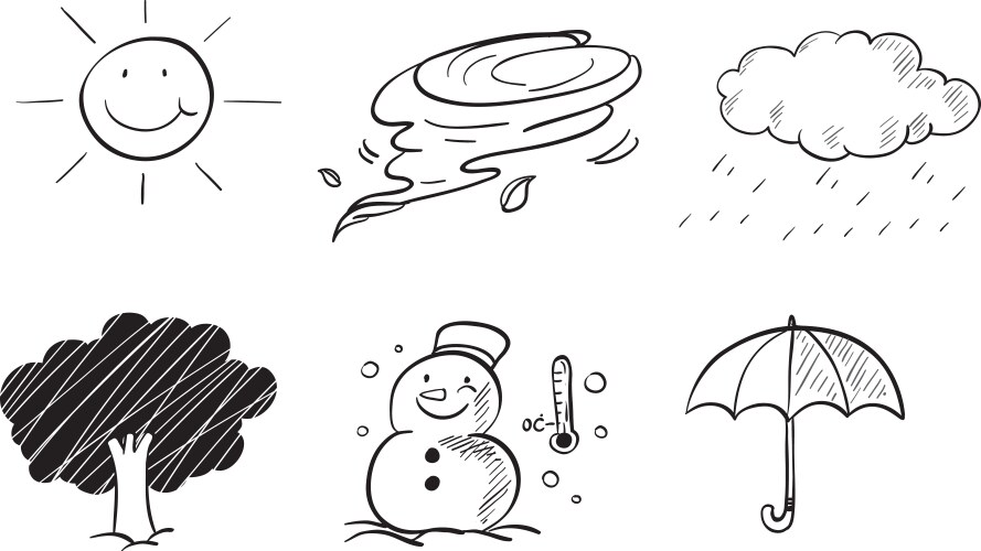 Different weather conditions Royalty Free Vector Image