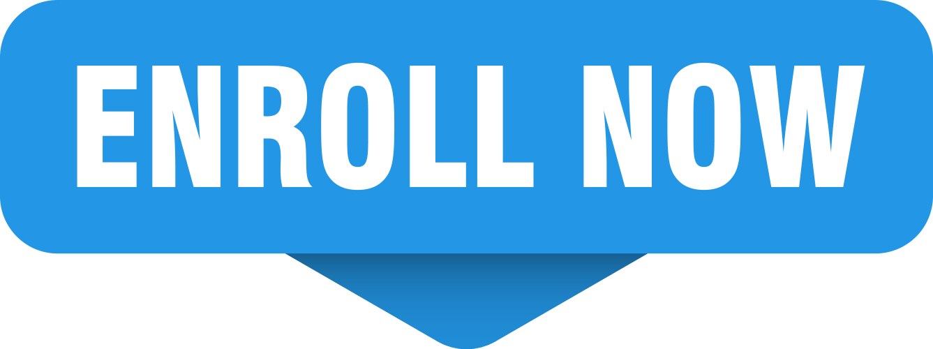 Enroll now sticker sign on transparent Royalty Free Vector