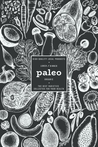 Paleo diet chalk board design template hand drawn Vector Image