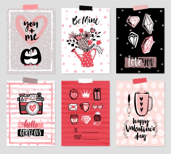Pack love tags valentines labels set Royalty Free Vector