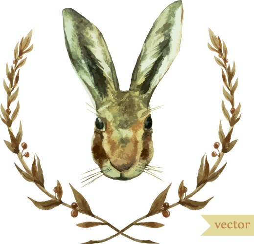 Rabbit hare pattern watercolor Royalty Free Vector Image