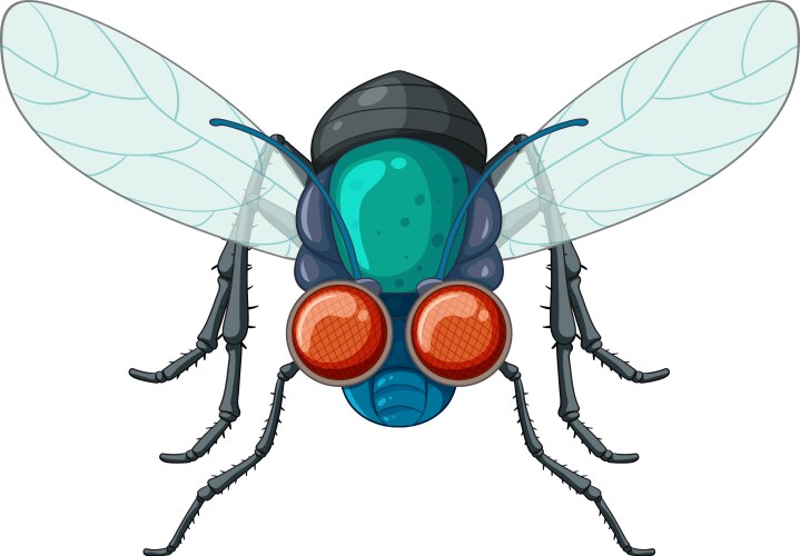 Cute little cartoon flies Royalty Free Vector Image