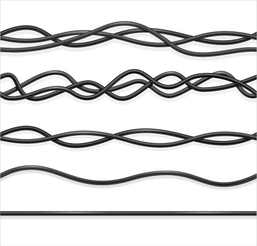 Cartoon silhouette black barbed wire line Vector Image