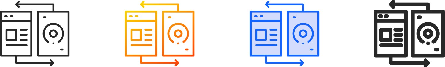 Charango iconthin linear gradient blue stroke Vector Image