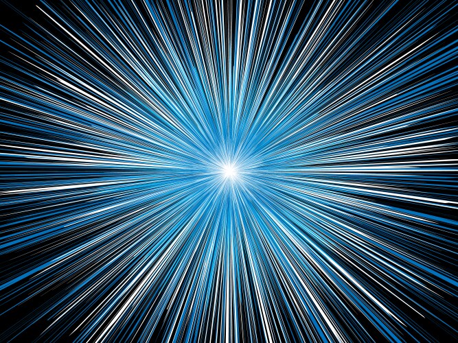 Blue explosion background with rays Royalty Free Vector