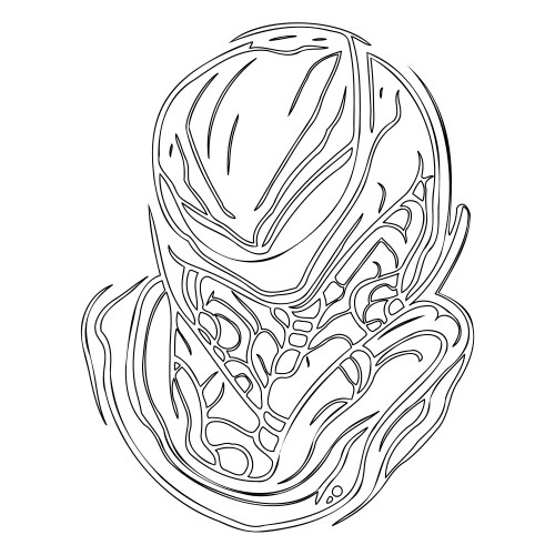 Alien outline sketch Royalty Free Vector Image