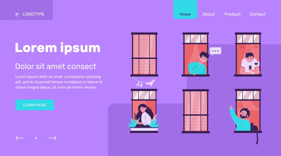 Windows with people opened window neighbors Vector Image