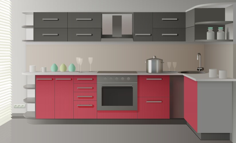 Modern Kitchen Cabinet Royalty Free Vector Image