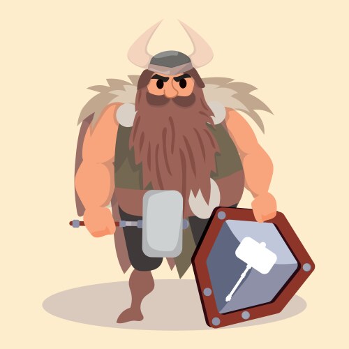 Viking cartoon character Royalty Free Vector Image