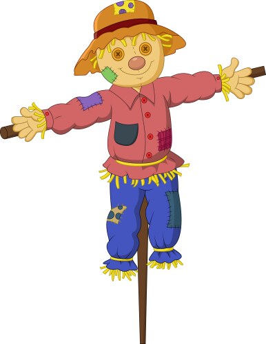 Scarecrow cartoon Royalty Free Vector Image - VectorStock