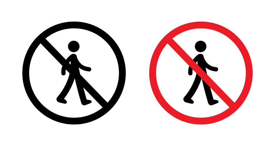 No entry sign icon set restriction of access Vector Image