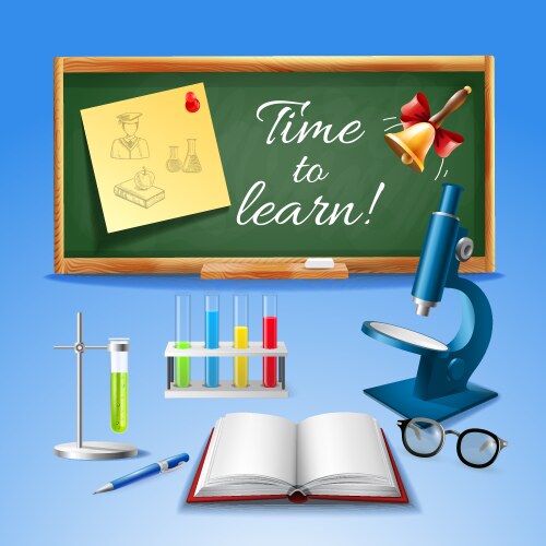 School realistic frame Royalty Free Vector Image