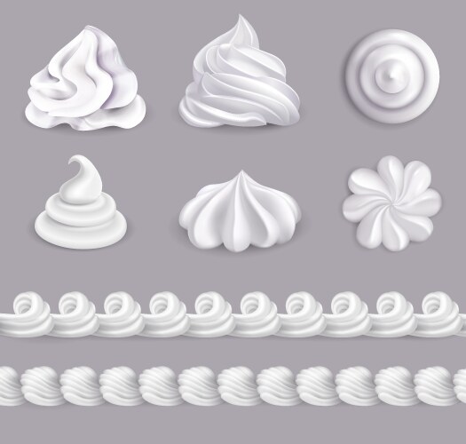 Set pink meringue marshmallow zefir Royalty Free Vector