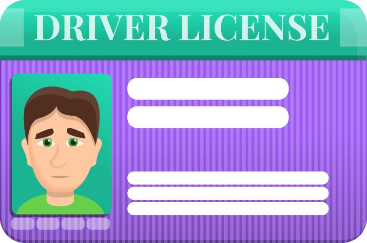 Id card icons set cartoon driver license Vector Image