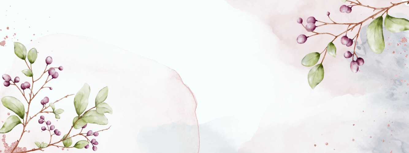 Abstract art watercolor of berries branches Vector Image