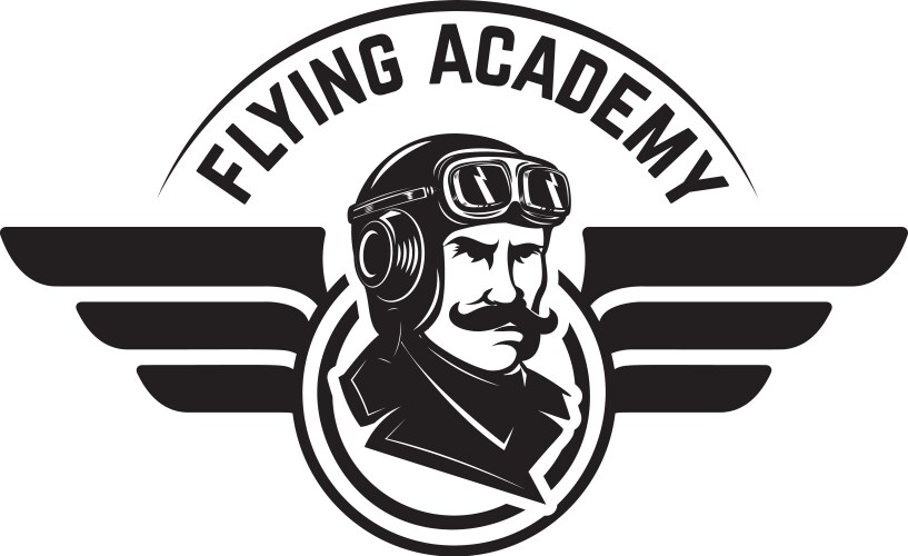 Aviation training center emblem template Vector Image