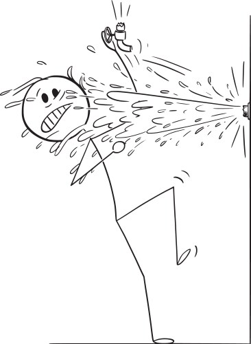 Cartoon man standing in water flood – Royalty-Free Vector | VectorStock