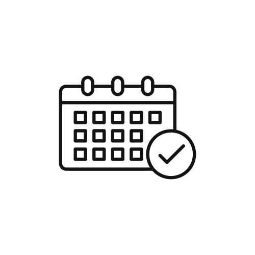 Calendar check icon set date available sign event Vector Image