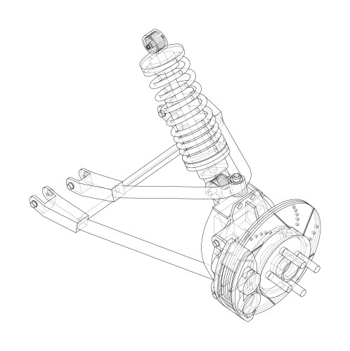 Car suspension with shock absorber Royalty Free Vector Image