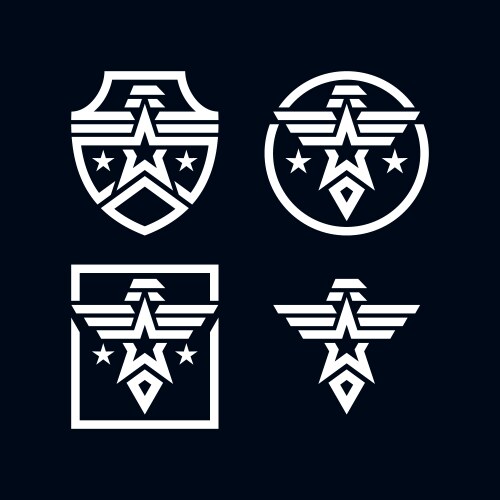 Military symbol icons Royalty Free Vector Image