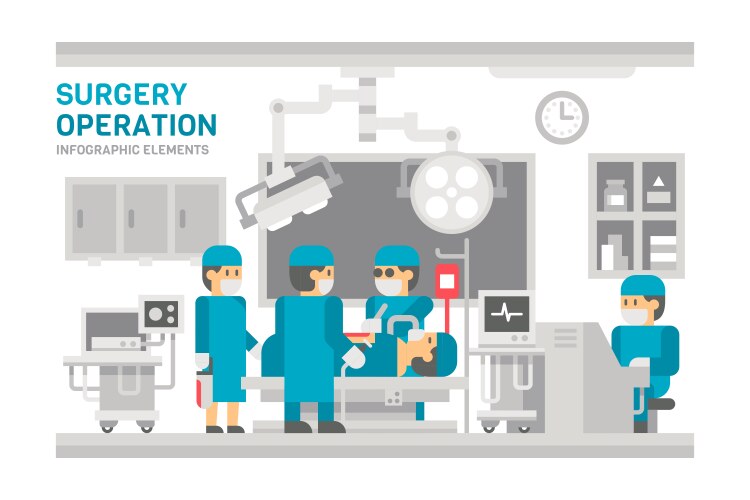 Surgery doctor patient operating hospital Vector Image