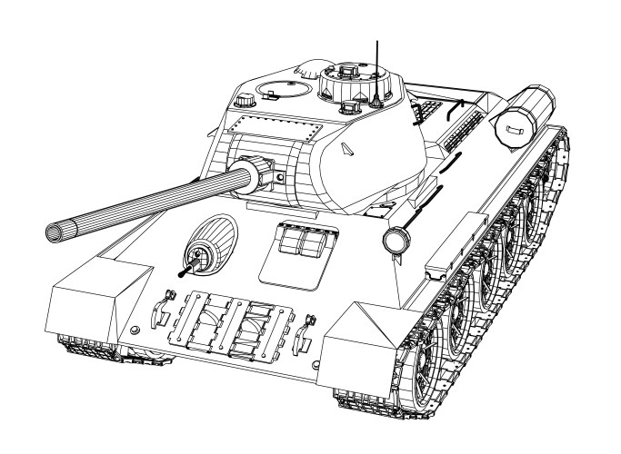 Blueprint of realistic tank Royalty Free Vector Image