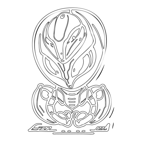 Alien outline sketch Royalty Free Vector Image