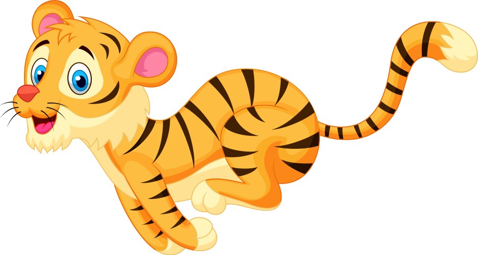 Cute tiger cartoon Royalty Free Vector Image - VectorStock