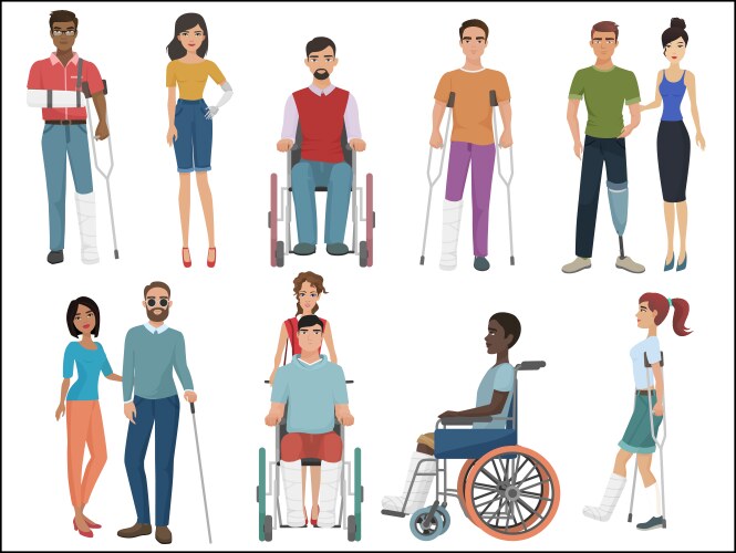 Disabled handicapped people Royalty Free Vector Image