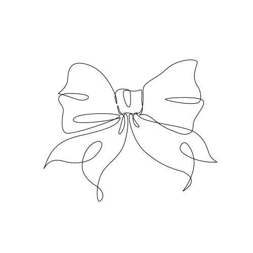 Drawing heart with big ribbon bow Royalty Free Vector Image