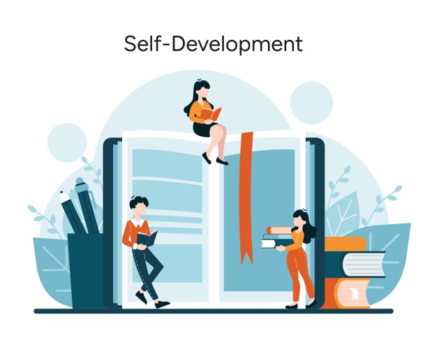 Immersed in knowledge individuals engage Vector Image