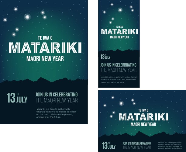 Matariki Celebration Poster Royalty Free Vector Image