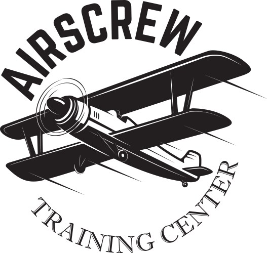 Aviation training center emblem template Vector Image