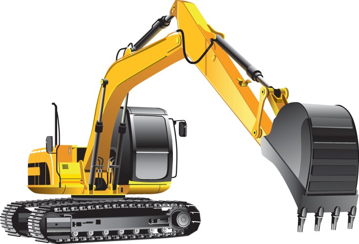 Excavators are working Royalty Free Vector Image